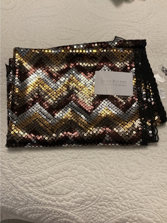 Joan Rivers | Accessories | Joan Rivers Metallic Sequin Chevron Wrap In ...